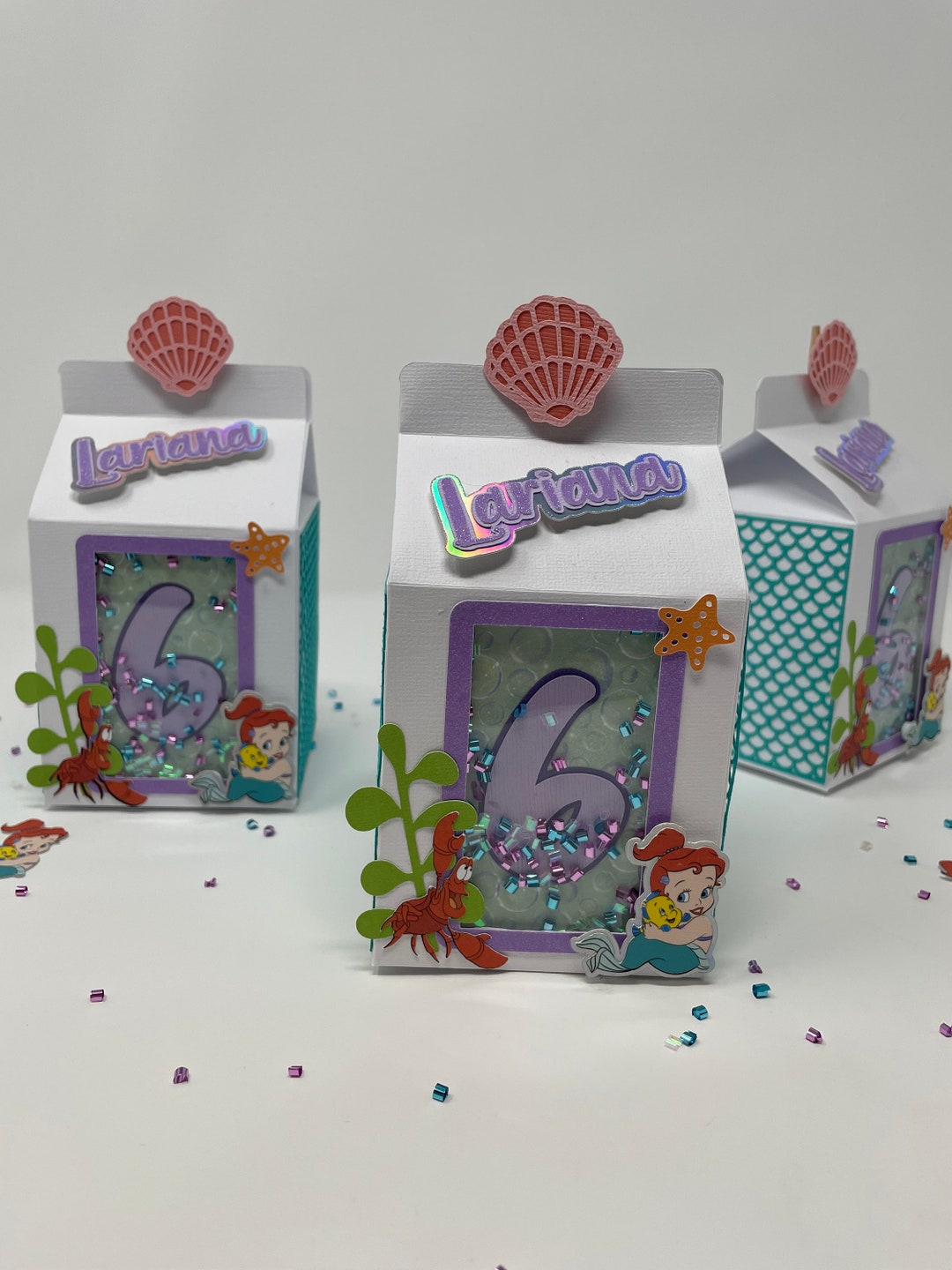 Ariel Favor Boxes, Under the Sea Party Decoration, Little Mermaid Favor ...