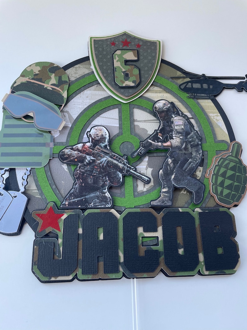 Personalized Military Cake Topper: Army Birthday Party Decoration - Etsy