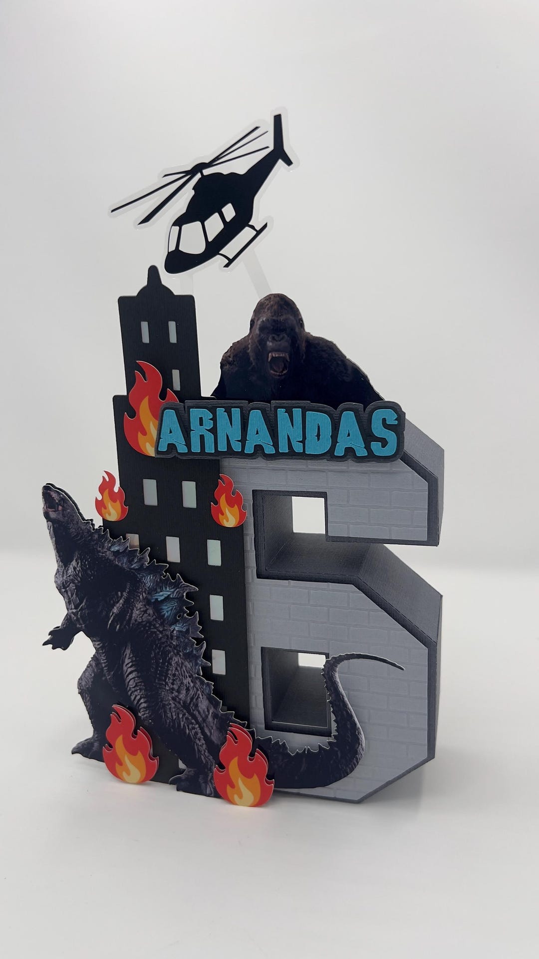 Godzilla Vs Kong 3D Letter: Personalized Birthday Party Decoration - Etsy