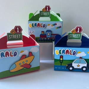 Transport Favor Boxes, Means of Transport Party Decoration ...