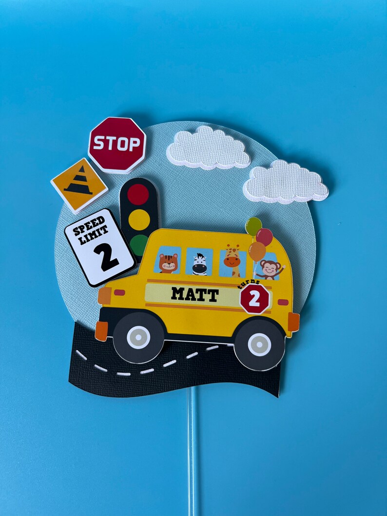 Wheels on the Bus Cake Topper Yellow School Bus Wheels on - Etsy