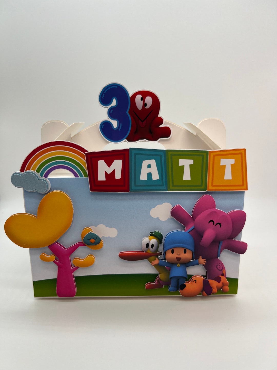 Pocoyo Favor Boxes, Pocoyo Party Decoration, Gable Favor Box , Pocoyo ...