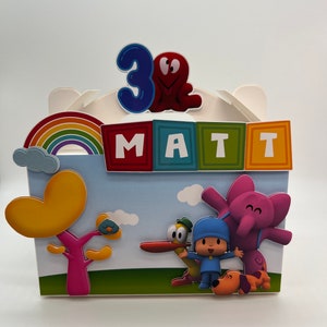 Pocoyo Favor Boxes, Pocoyo Party Decoration, Gable Favor Box , Pocoyo ...