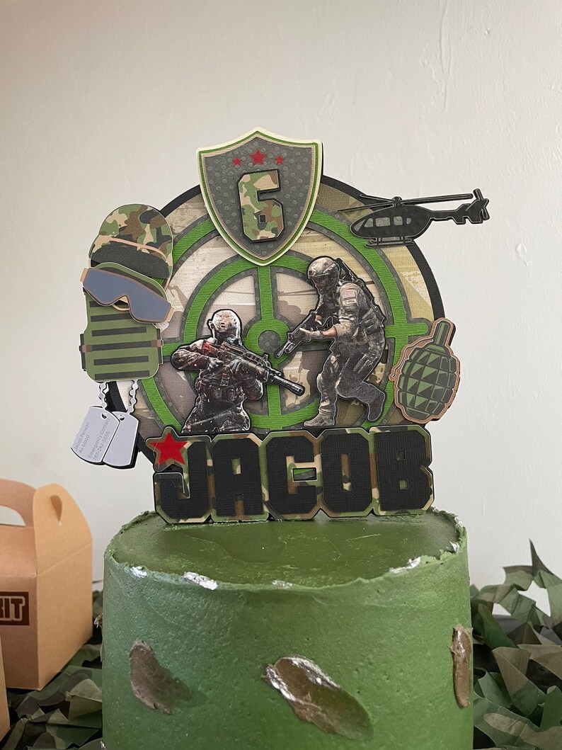 Personalized Military Cake Topper: Army Birthday Party Decoration - Etsy