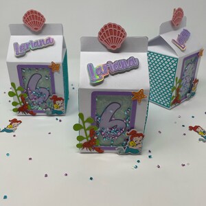 Ariel Favor Boxes, Under the Sea Party Decoration, Little Mermaid Favor ...
