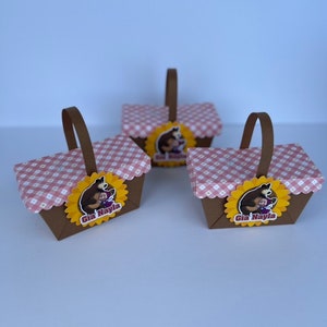 Masha and the Bear Favor Boxes: Birthday Party Decorations, Set of 6 - Etsy