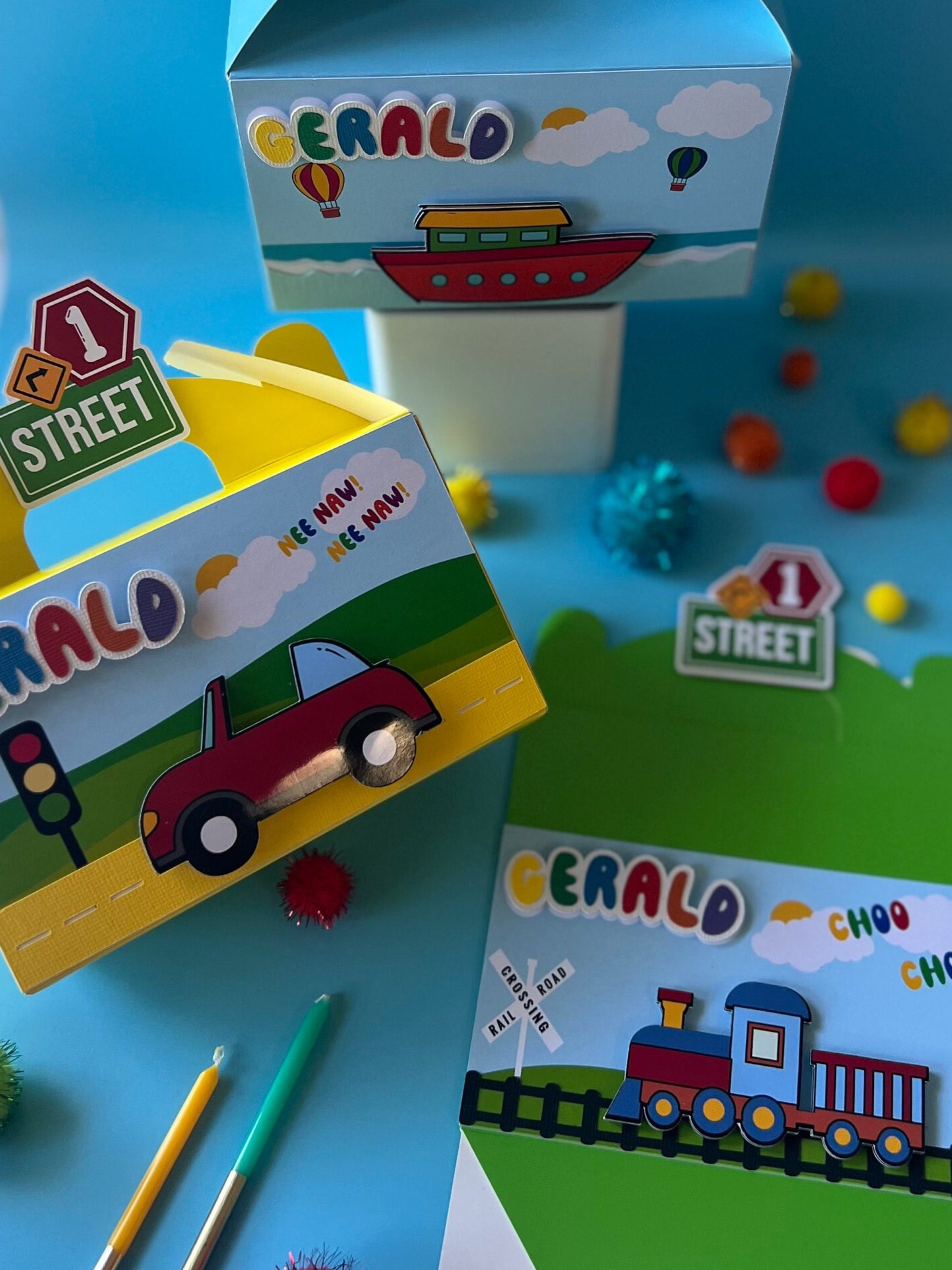 Transportation Favor Boxes: Cars, Vehicles Party Decoration - Etsy