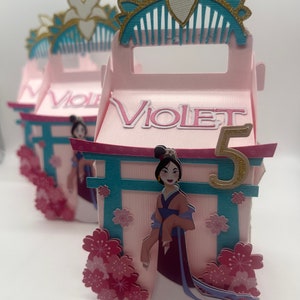 Mulan Favor Boxes, Princess Candy Box, Asian Party Decorations, Disney ...