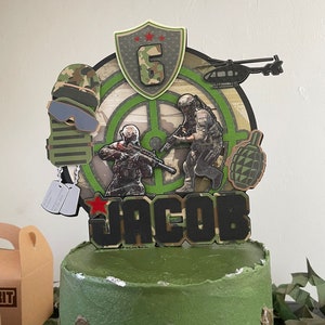 Military Cake Topper, Army Cake Topper, Military 3D Cake Topper ...