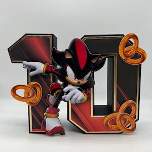 Shadow the Hedgehog 3D Number: Sonic Birthday Party Decoration - Etsy