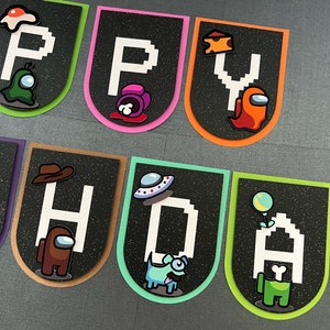 Among Us Happy Birthday Banner, Impostor Birthday, Among Us , Crewmate ...