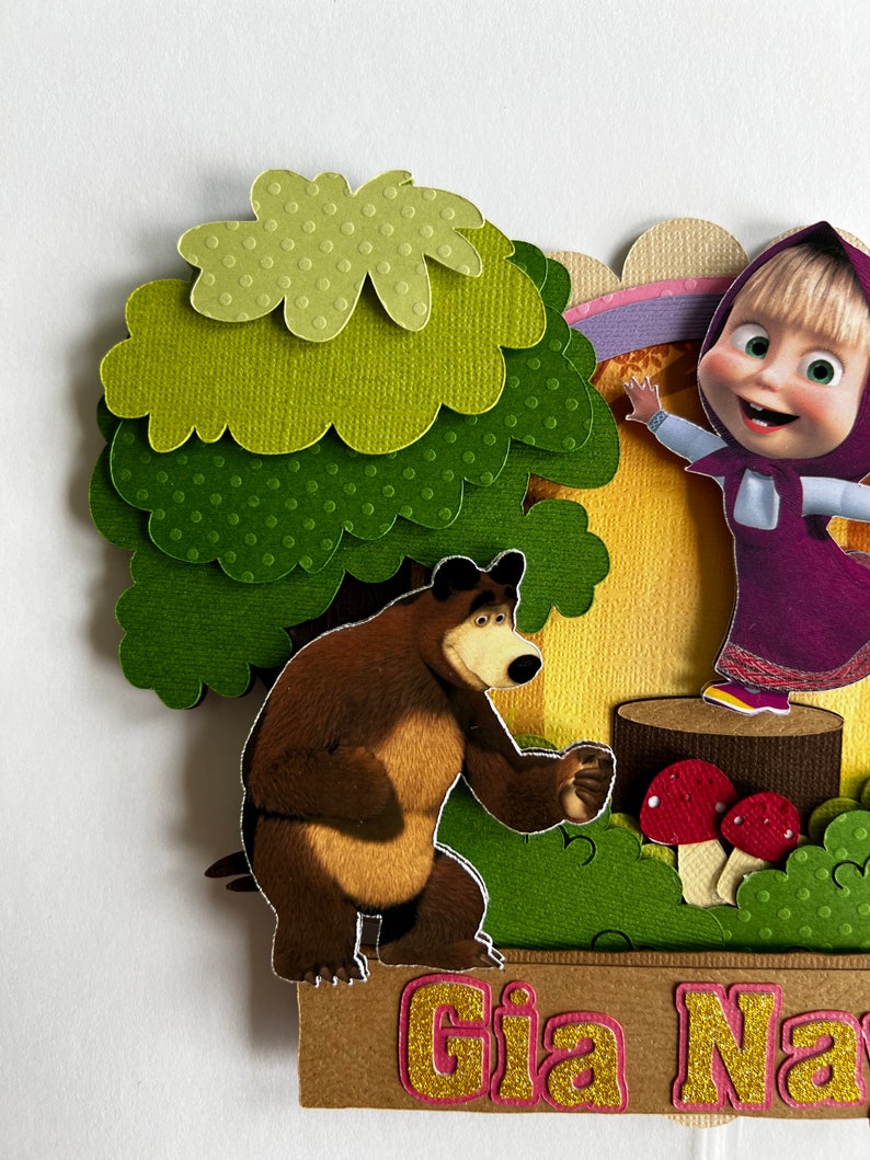 Masha and the Bear Masha Birthday Party Masha Cake Topper - Etsy