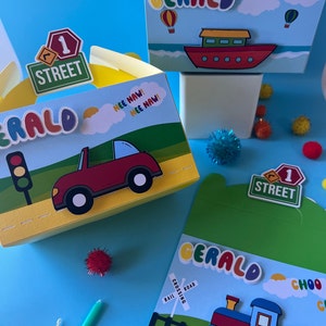 Transport Favor Boxes, Means of Transport Party Decoration ...