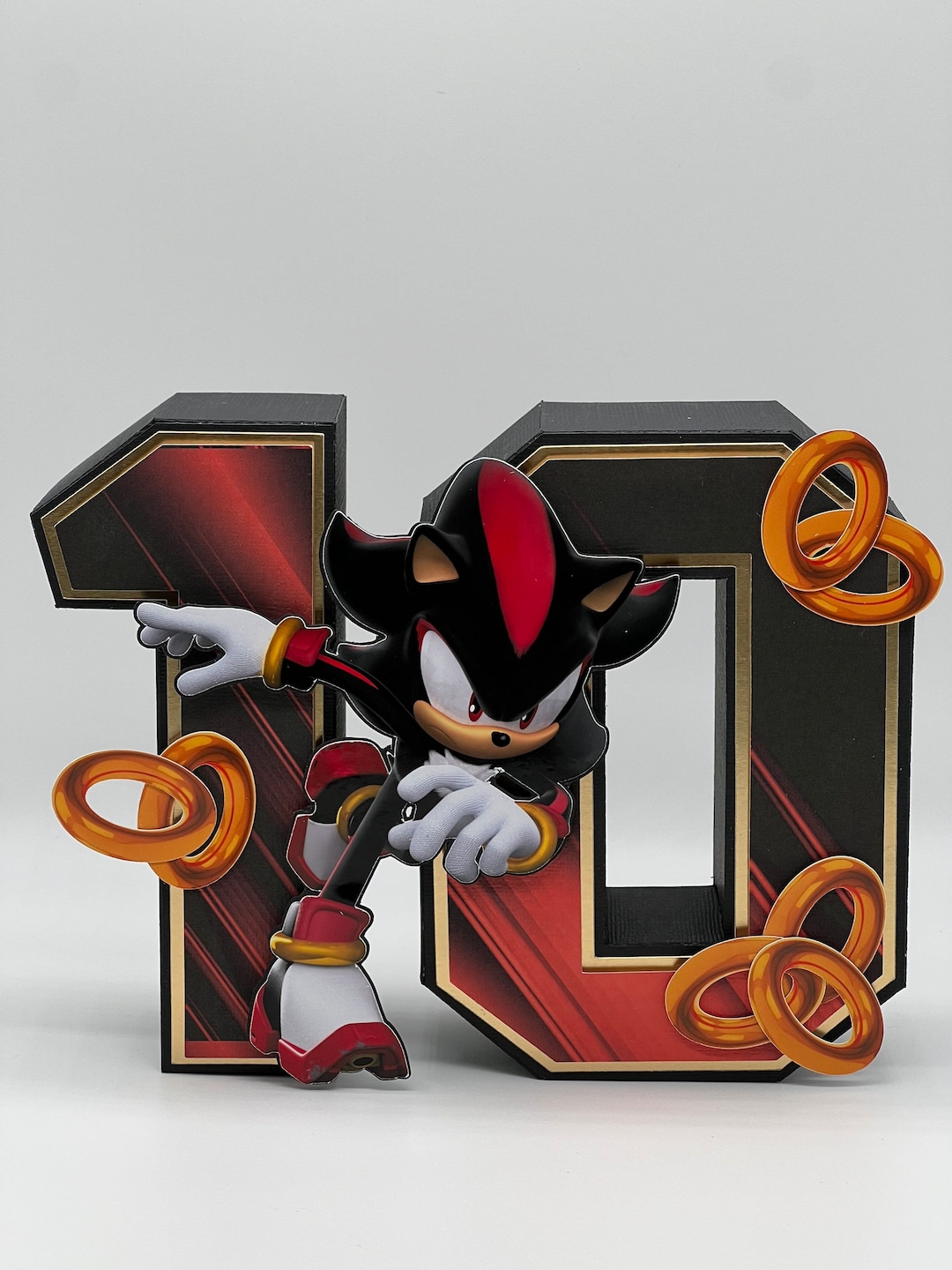 Shadow the Hedgehog 3D Number: Sonic Birthday Party Decoration - Etsy
