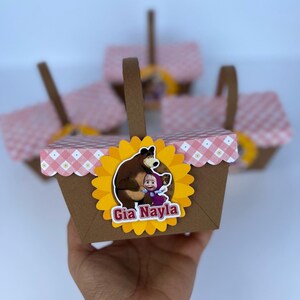 Masha and the Bear Favor Boxes: Birthday Party Decorations, Set of 6 - Etsy