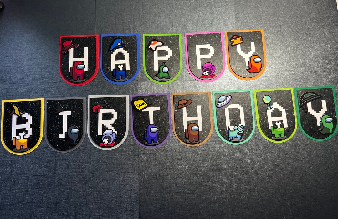 Among Us Birthday Banner: Impostor Party Decorations - Etsy UK