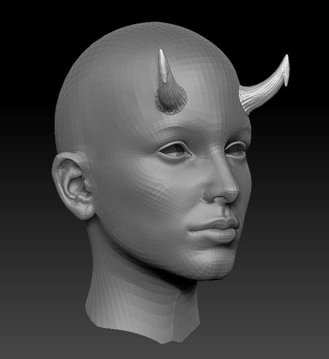 3D Model Hooked Horns: Fantasy Cosplay STL File (digital Download) - Etsy