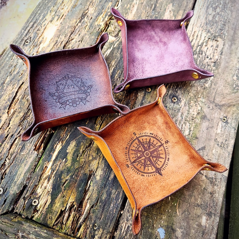 Leather Dice Tray Rolling Tray for D&D With Custom - Etsy