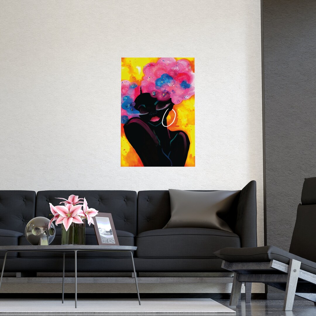 My Crown Galactic Cloudfro Puffs Vertical Matte Posters - Etsy