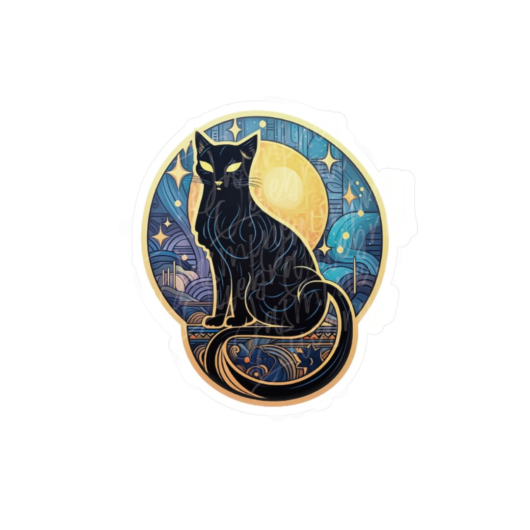 Neo-nouveau Noir Kitty Kiss-cut Vinyl Decals - Etsy