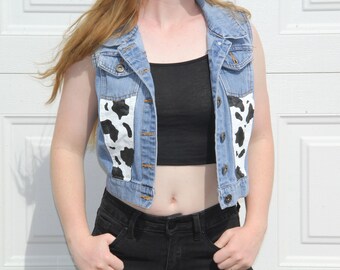 Girls Cow Print Vest - Etsy