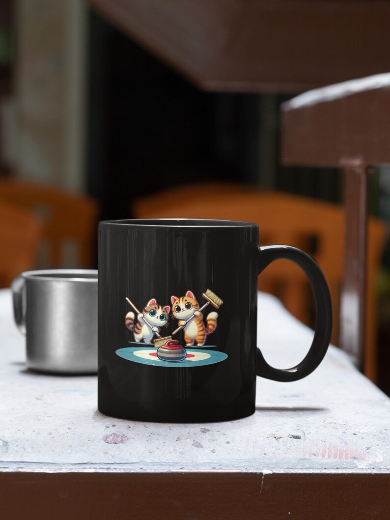 Cats Curling Mug. Cats Ready to Sweep, Rocks in the House. Curling Cute ...