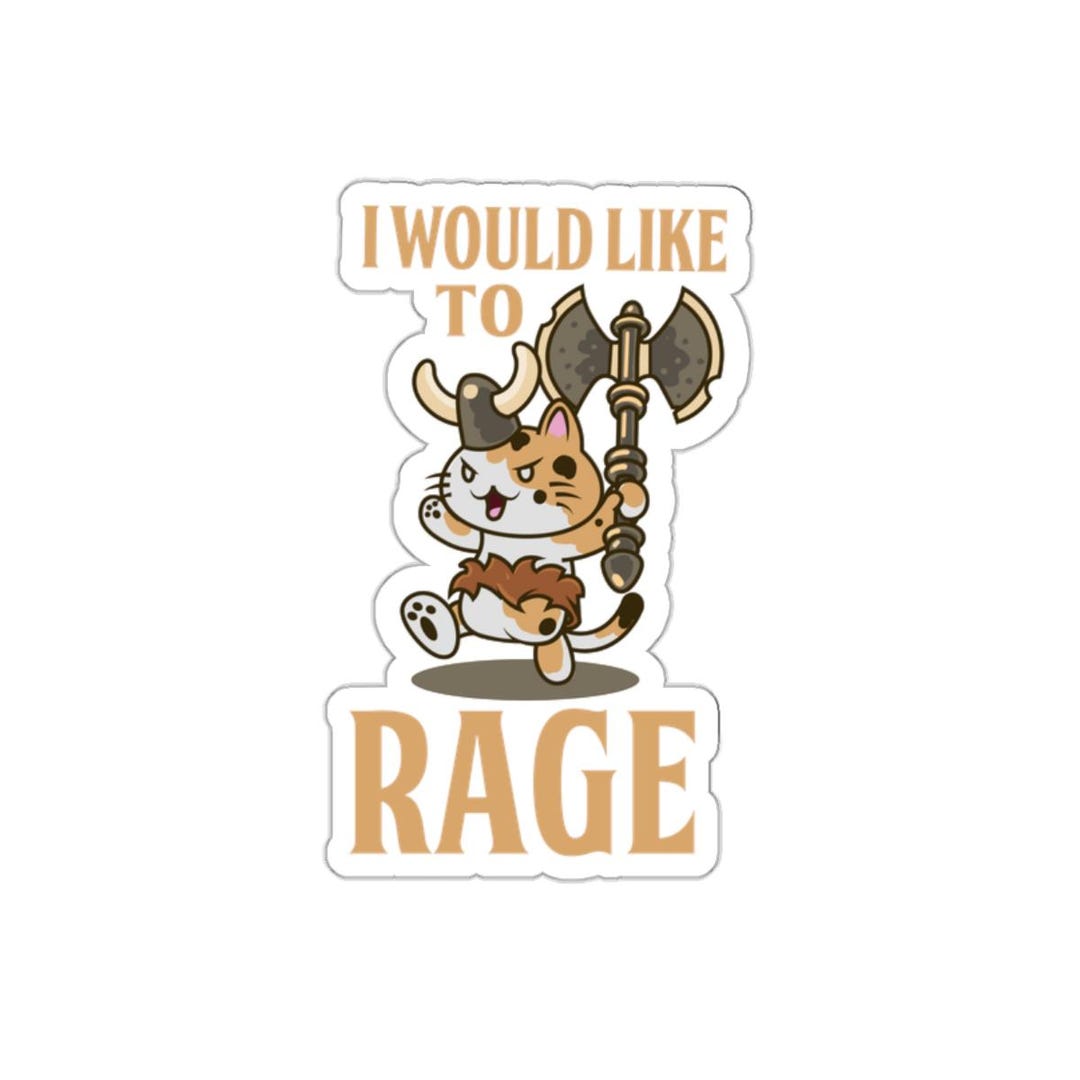Dnd Stickers. Dnd Cat Barbarian Die-cut Stickers. I Would Like to Rage ...