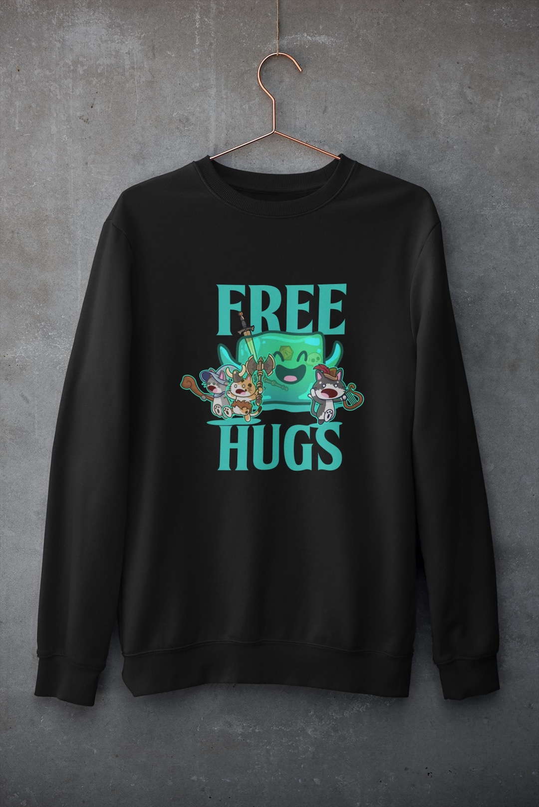Free Hug Gelatinous Cube Sweater Dnd, Cats Roleplaying. for Dungeon ...