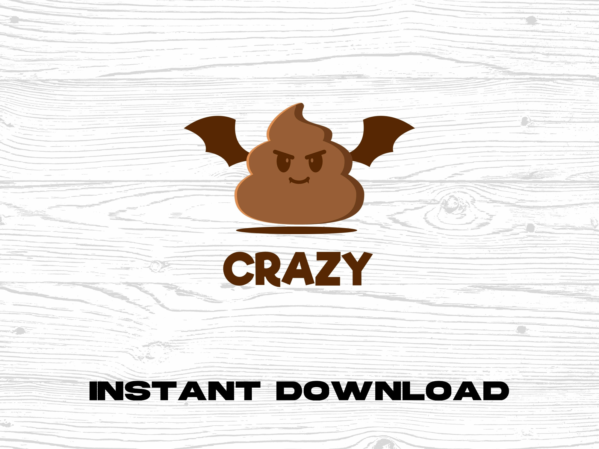 Batshit Crazy SVG. Funny Cartoon of Poop With Bat Wings. Poop Emoji Png ...