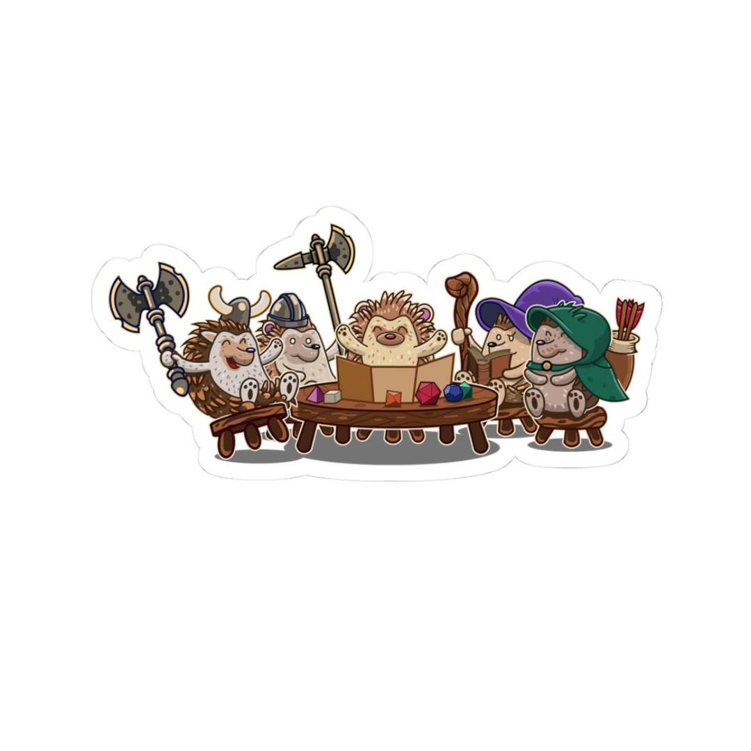 Hedgehogs Playing Dnd Stickers, Dnd Sticker, RPG Cute, Hedgehog Sticker ...