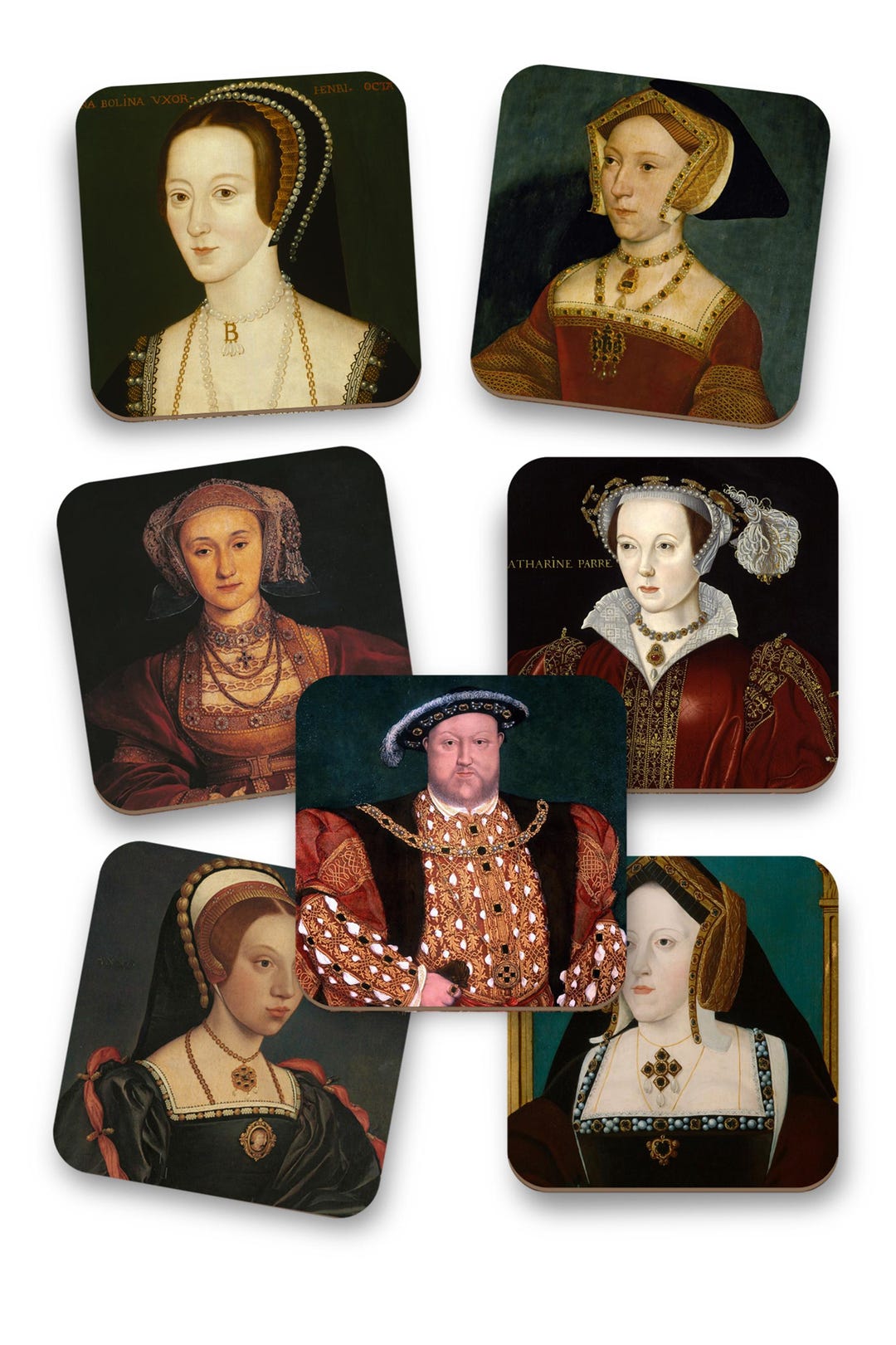 King Henry VIII and Six Wives Tudors Coasters. England Historic, Henry ...