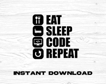 Eat Sleep Code Repeat Svg - Etsy