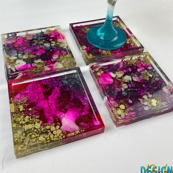 Alcohol Ink Coasters - Etsy