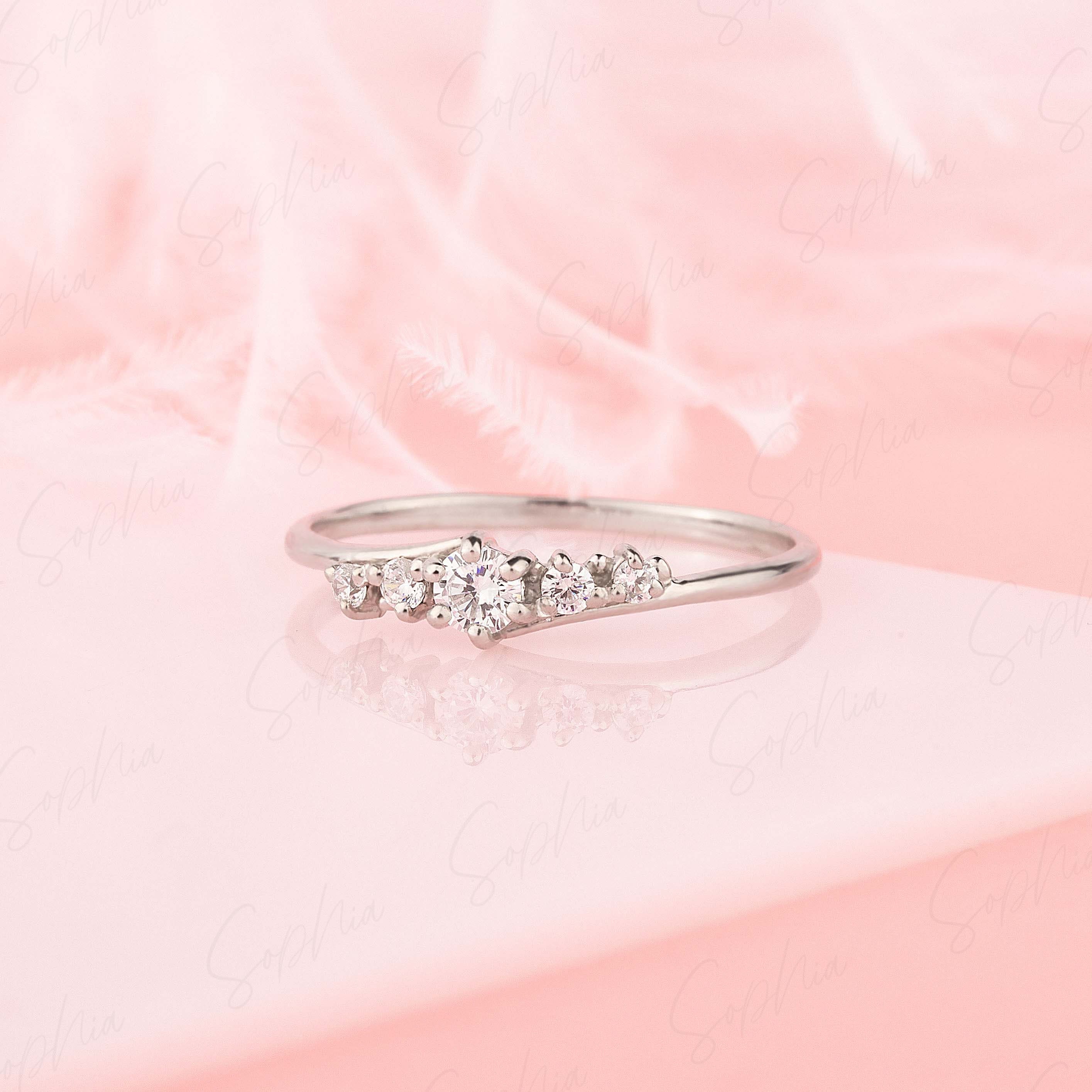 Womens Dainty & Simple 925 Sterling Silver Engagement Ring - Etsy