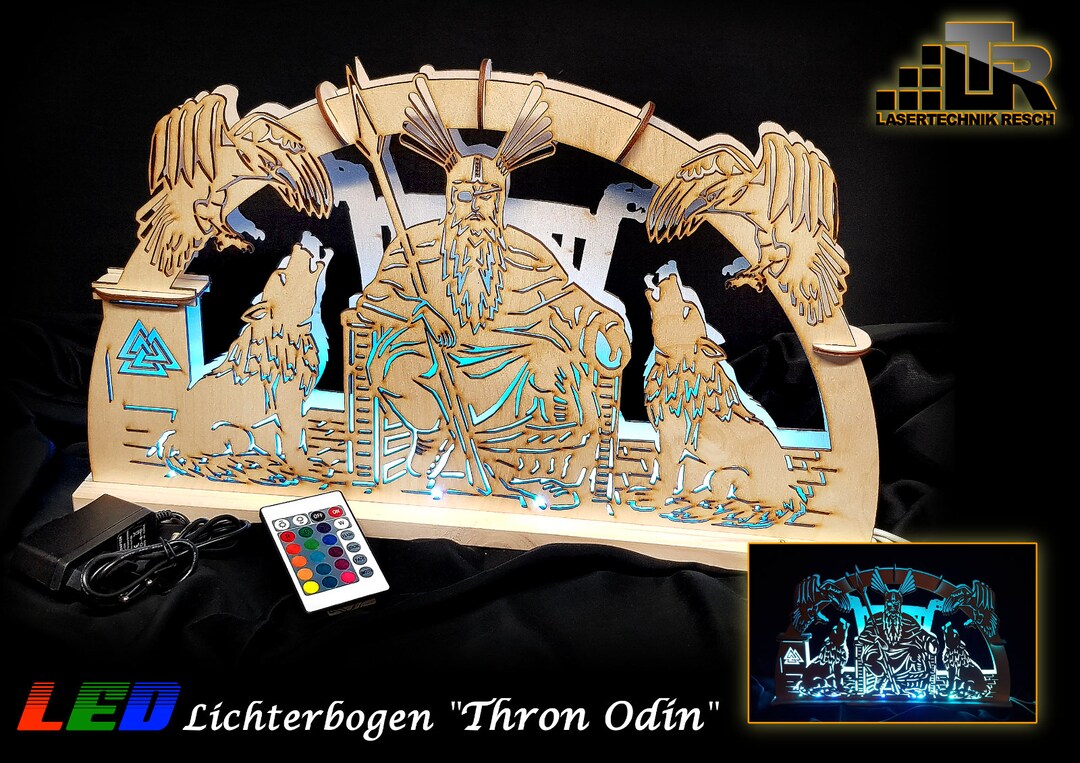 LED Wooden Candle Arch - Odin's Throne - RGB 3D Light Arch - Norse ...