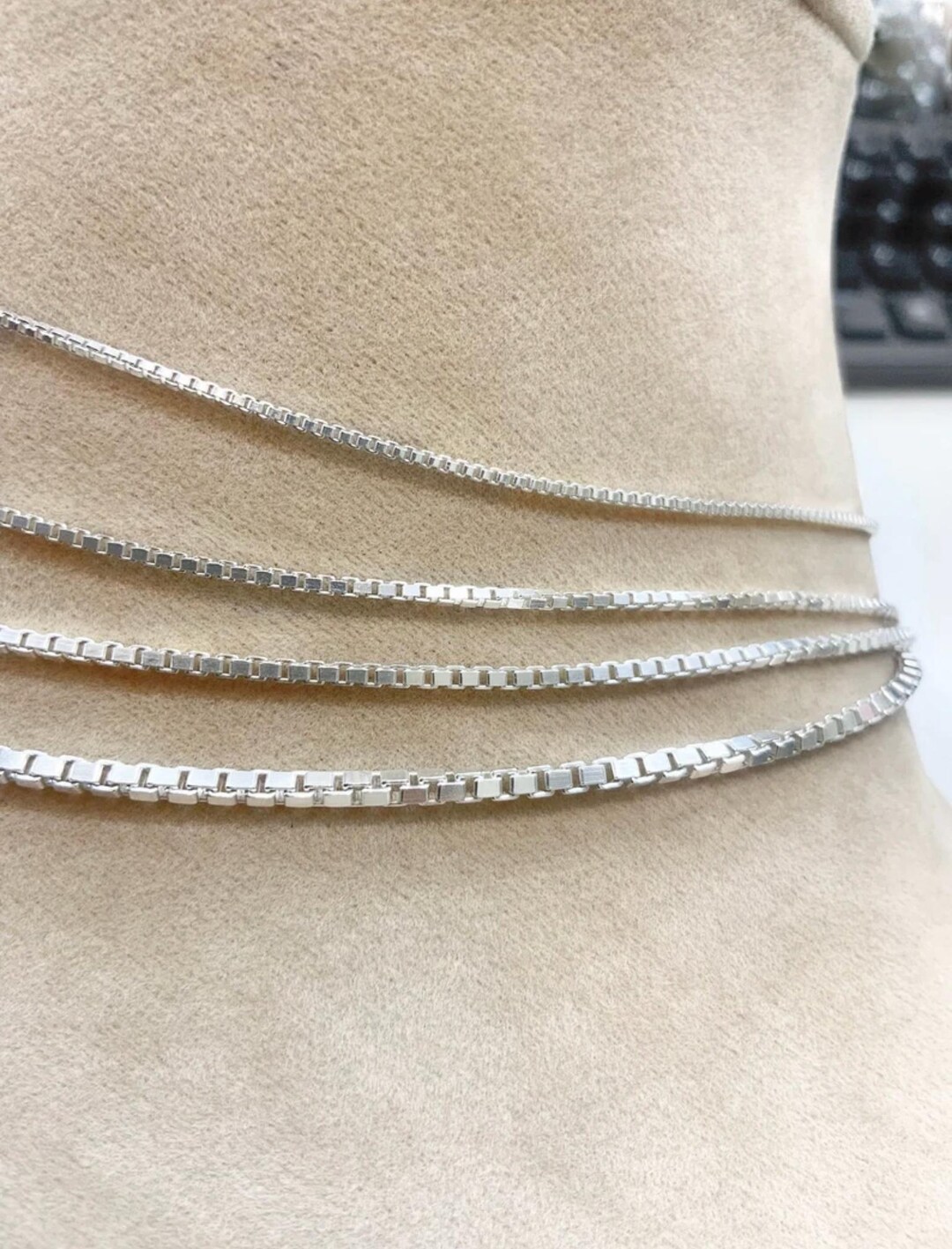 Sterling Silver Italian Box Chain Necklace (1mm-2mm Widths) - Etsy