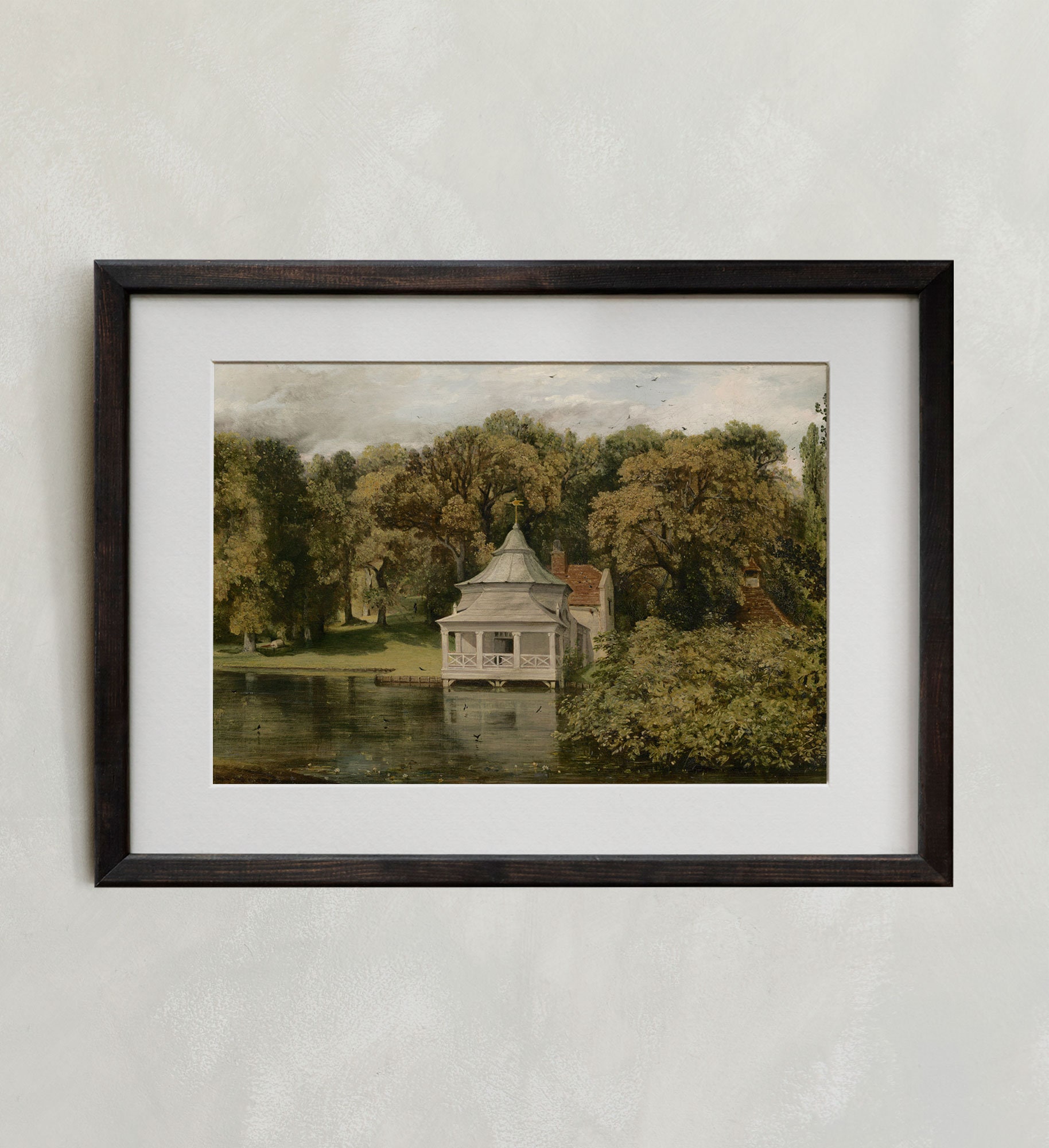 Rustic Landscape Painting Vintage Art Print Cabin Wall - Etsy