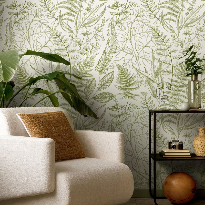 Botanical Wallpaper - Etsy