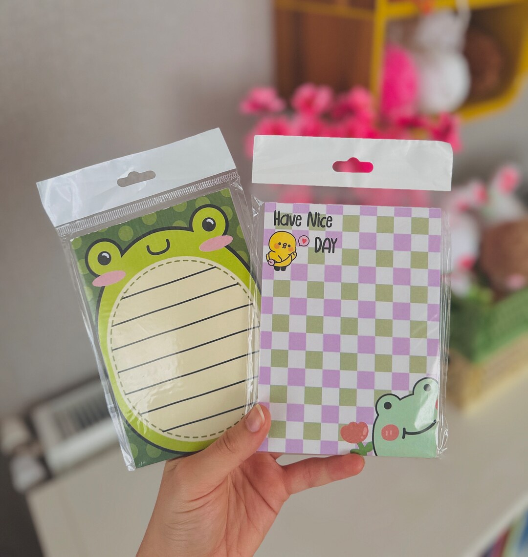 Frog Note Pad Double Set, Frog Memo Pad, Cute Kawaii Frog Memo Pad - Etsy