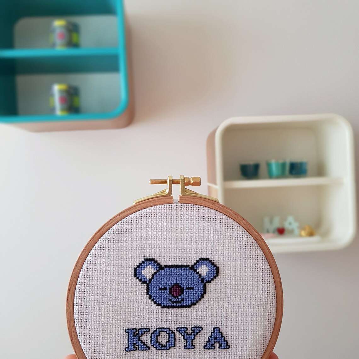 Bt21 Koya Handmade Cross-stitch Gift, Army Fan Decor (14cm) - Etsy