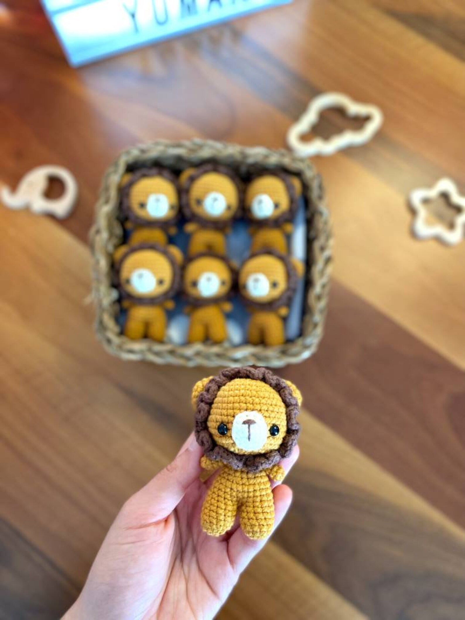 Amigurumi Lion Keychain, Miniature Lion Plushie, Stuffed Safari Animal ...