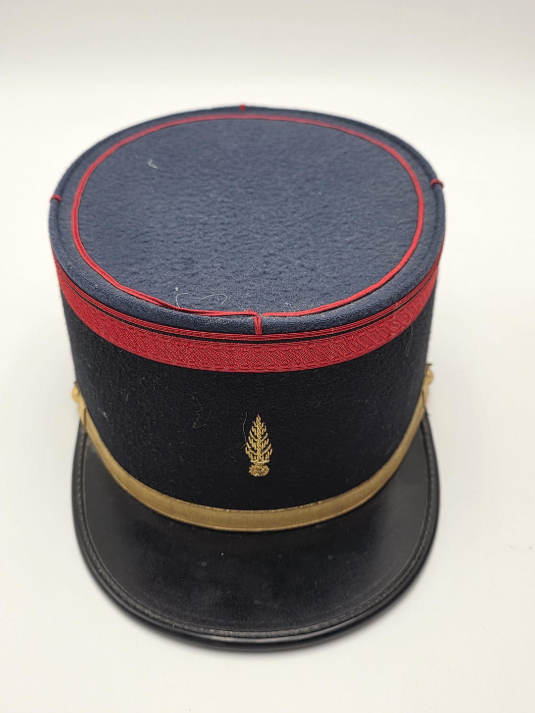 Vintage French Gendarmerie Officer Kepi – Navy Wool, Red Trim, Gold ...