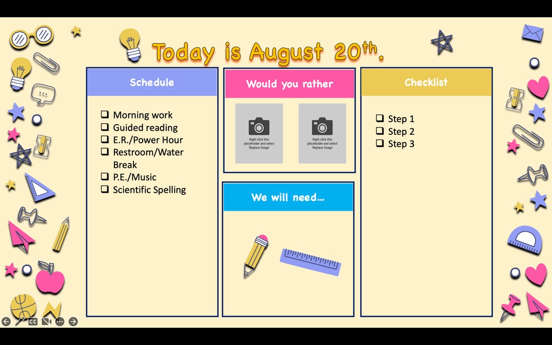 Back to School Powerpoint Slide Template Bundle - Etsy