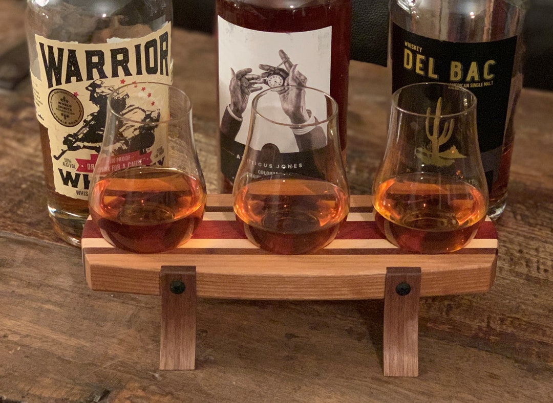 3 Glass Whiskey Flight Bourbon Flight/ Scotch Flight/ Glencairn Glass ...
