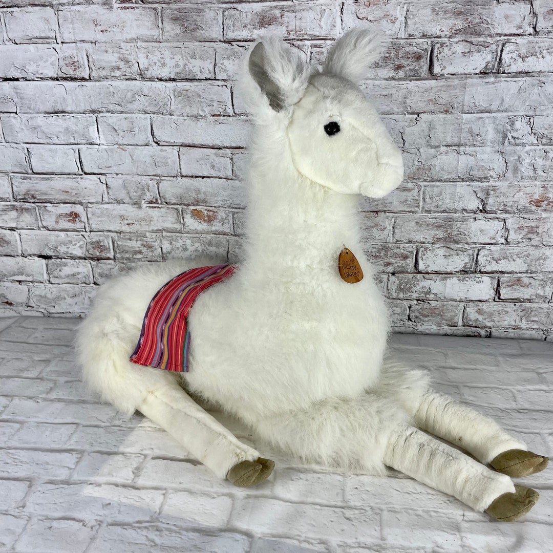 Elegante Dakin Lima Llama Large Plush Animal 1987 White Fluffy ...