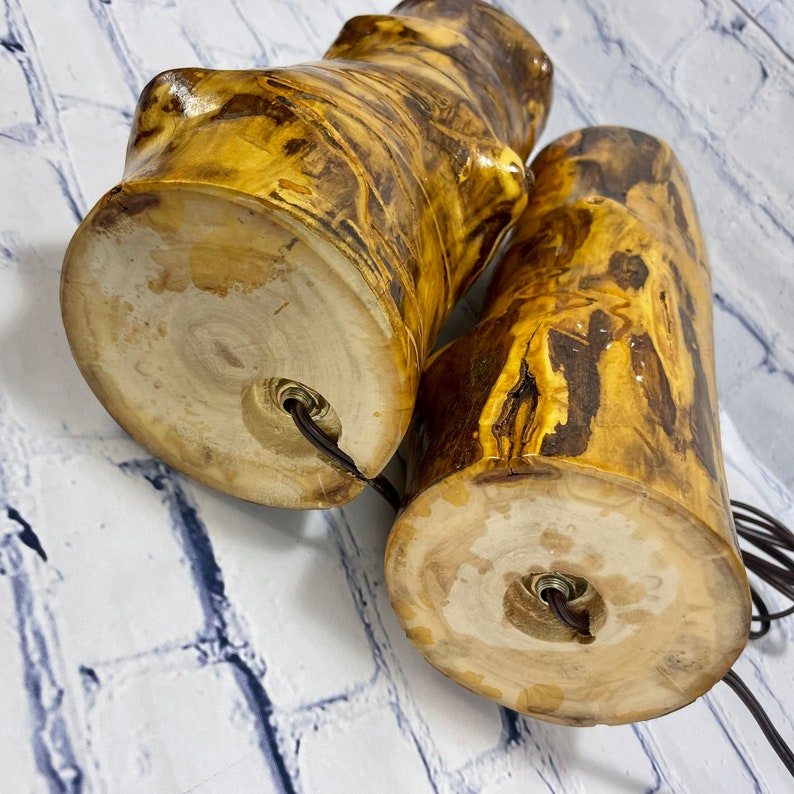 Aspen Log Lamps: Varnished Wood Cabin Decor (pair) - Etsy