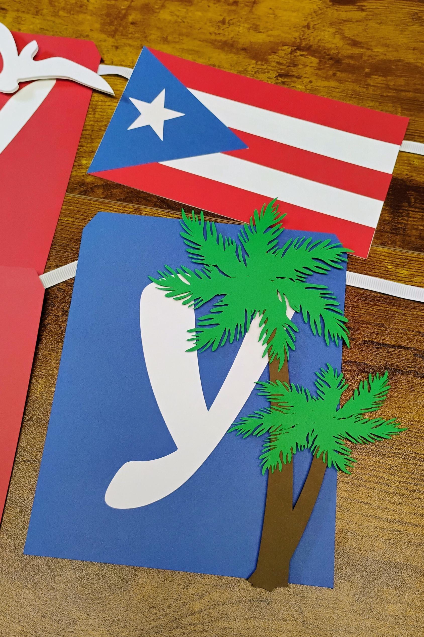 Puerto Rican Happy Birthday Banner: Coqui, Flag, Dominoes - Etsy