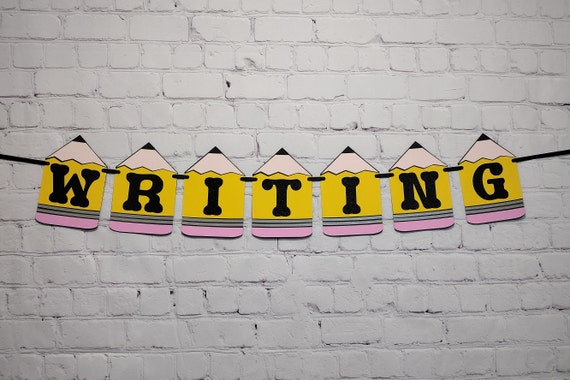 Writing Banner Pencil Banner Kid's Banner Back to - Etsy
