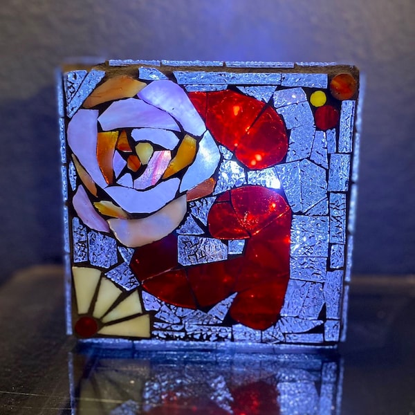 Stained Glass Block With Lights - Etsy