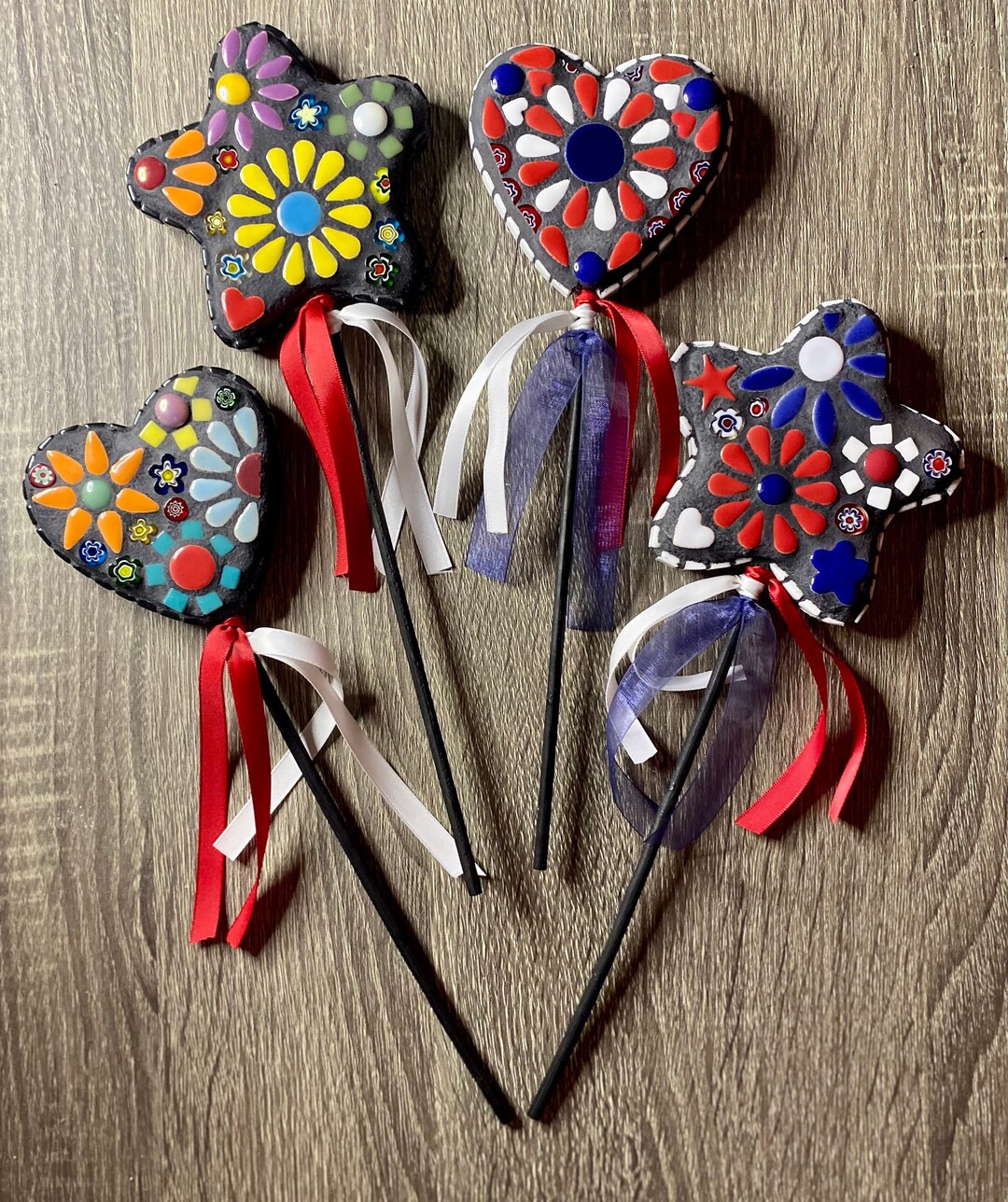 Mosaic Wands || Star Wands || Heart Wands || Patriotic Wands || Fairy ...